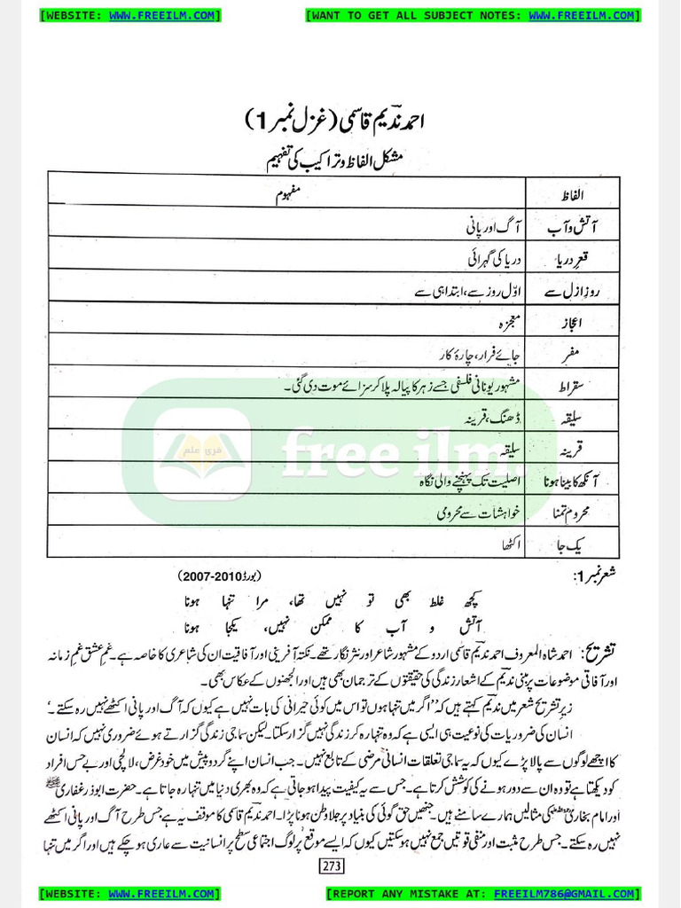 11th Urdu Ghazal13 Notes | PDF