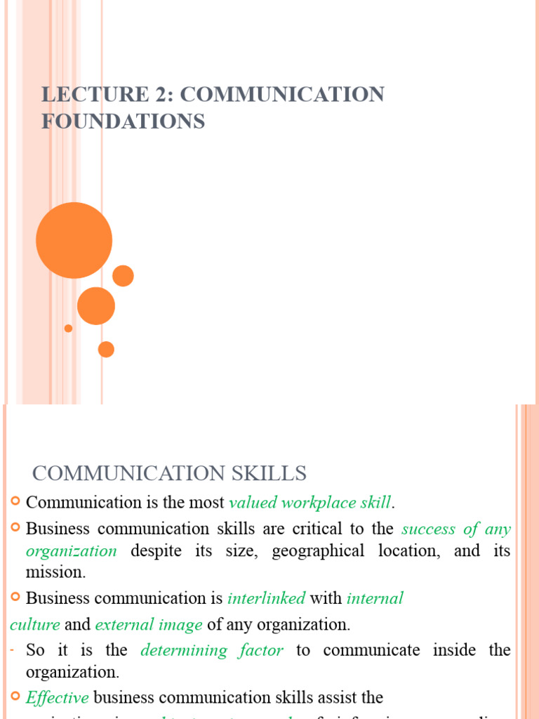 Lecture 2. Communication Foundations | PDF | Communication | Nonverbal ...