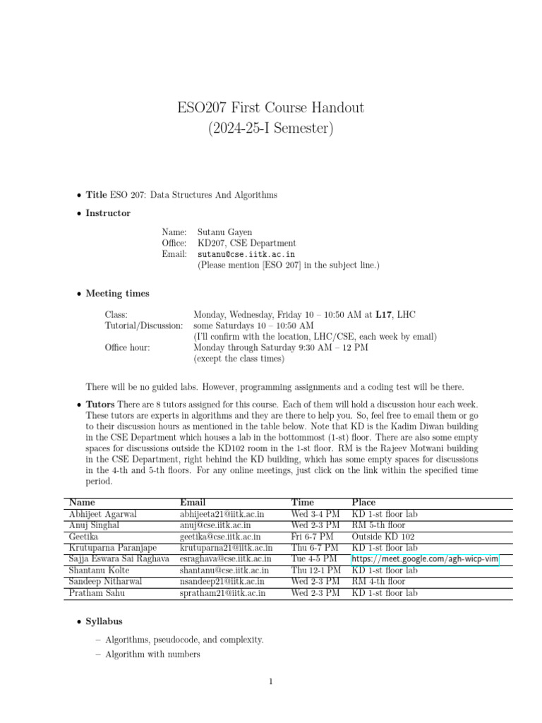 FCH ESO207 July2024 | PDF | Algorithms | Computer Science