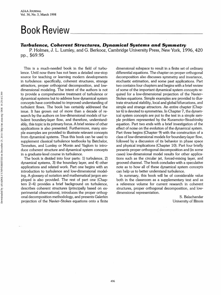 Bala Chandar 1998 | PDF | Dynamical System | Turbulence