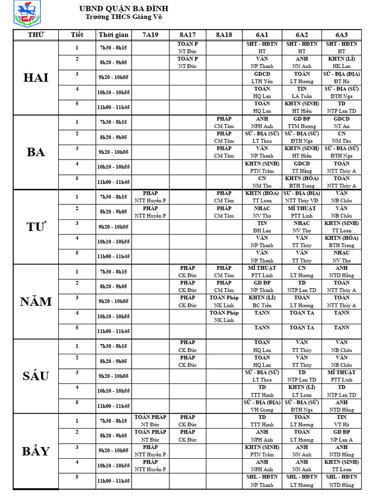 c2gv - TKB So 1 - Khoi Sang - 2022 2023 Ad Tu Ngay 59 | PDF