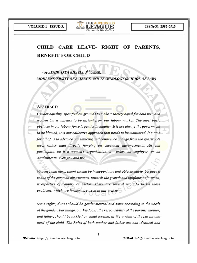 p169t119 (CCL Topic | PDF | Parental Leave | Employment