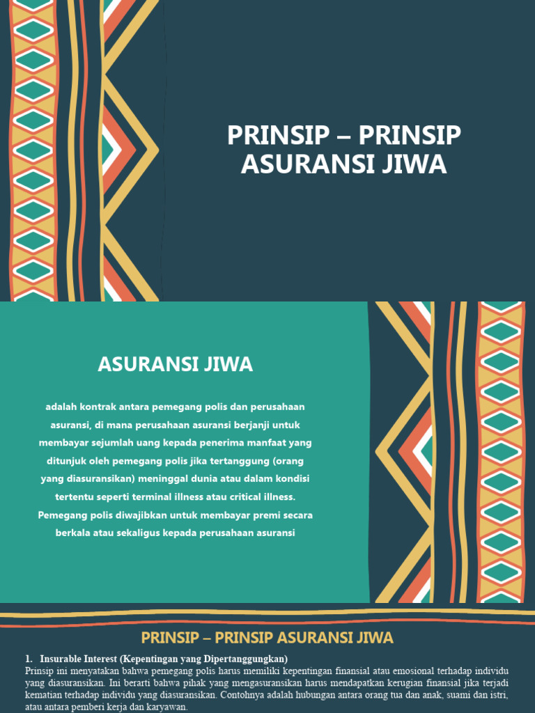 Prinsip - Prinsip Asuransi Jiwa | PDF