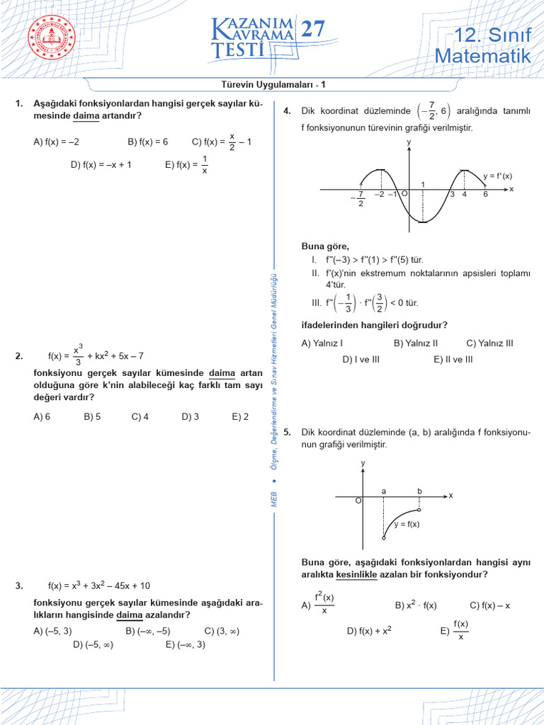 Sınıf Matematik Matematik | PDF