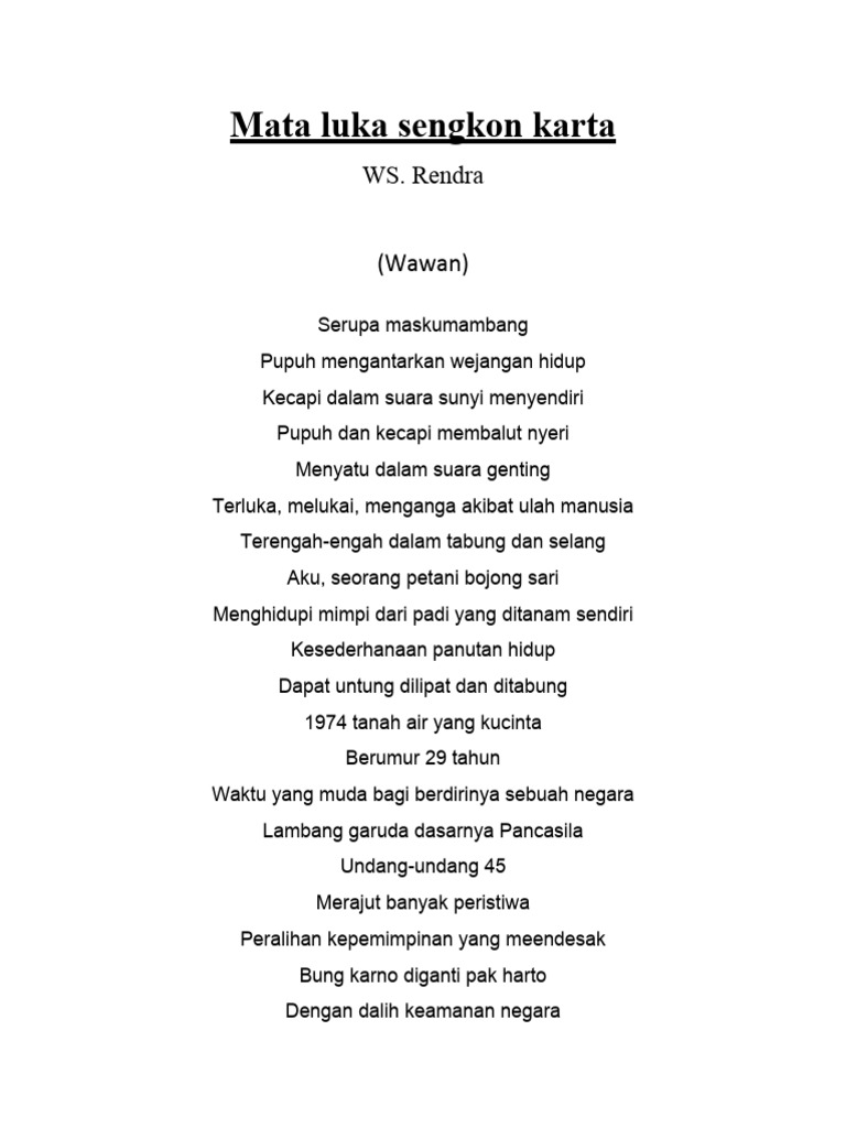 Mata Luka Sengkon Karta | PDF