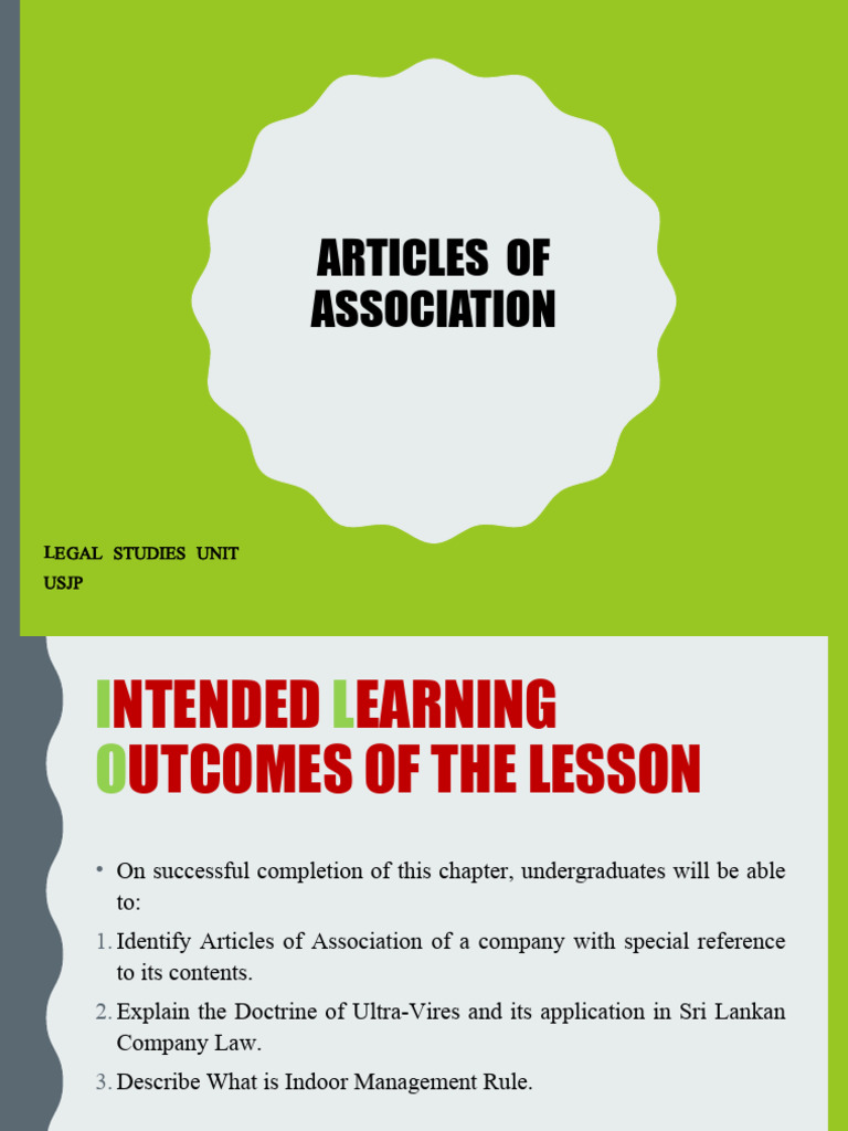 Understanding Articles of Association | PDF | Articles Of Association ...