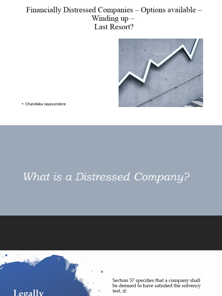 SJU Webinar Options For Distressed Companies | PDF | Liquidation ...