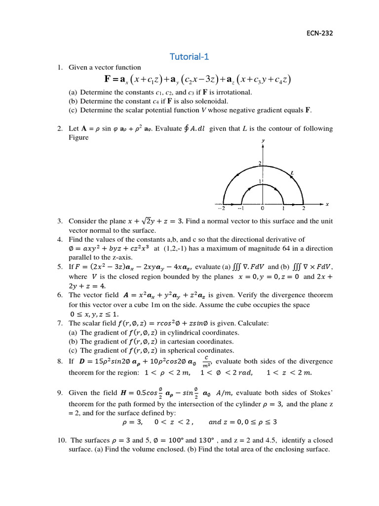 Tutorial 1 | PDF | Gradient | Euclidean Vector