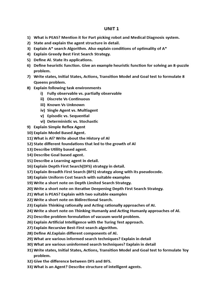 AI -Sem-V-QB | PDF | Artificial Intelligence | Intelligence (AI) & Semantics