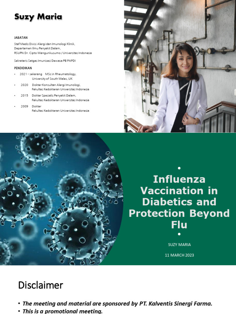 Session 1 - 1 Influenza Vaccination in Diabetics and Protection Beyond Flu - Dr. Suzy Maria ...
