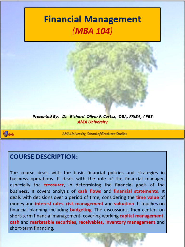 Financial Management-Lesson 1 | PDF | Investing | Money