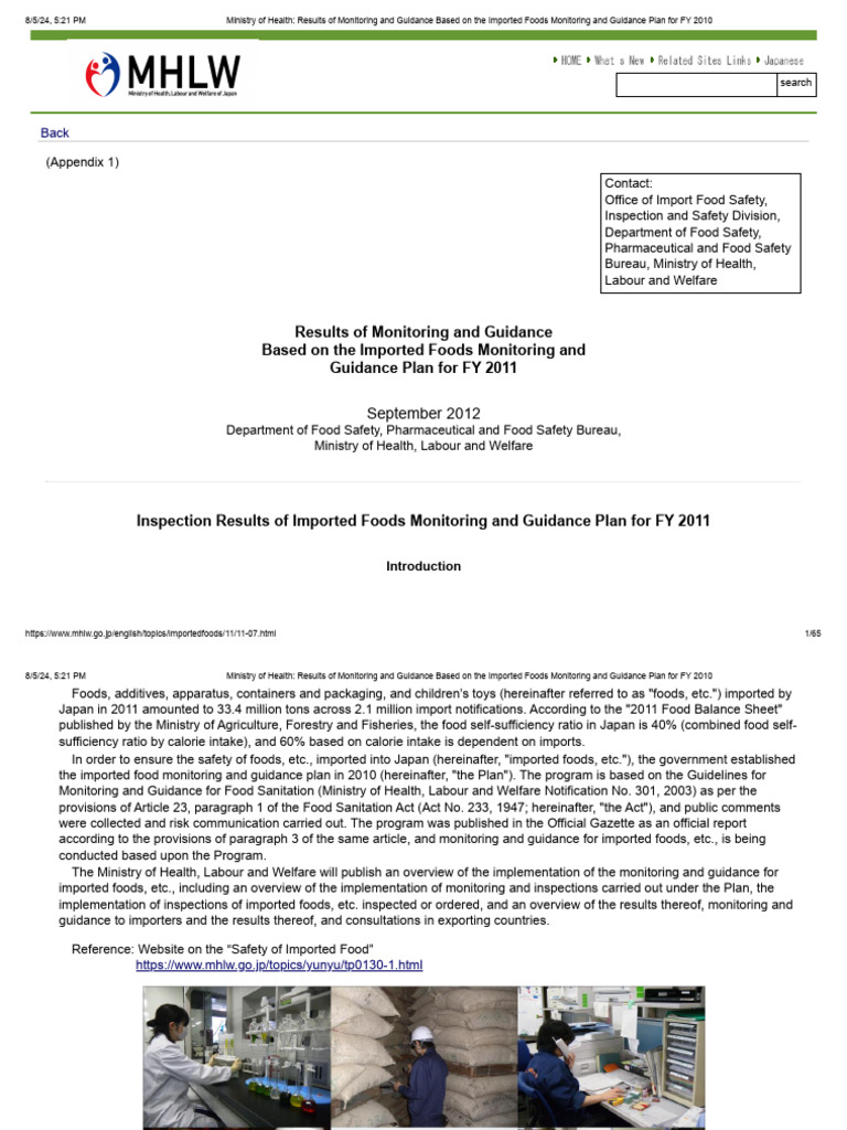 Ministry of Health - Results of Monitoring and Guidance Based On The ...