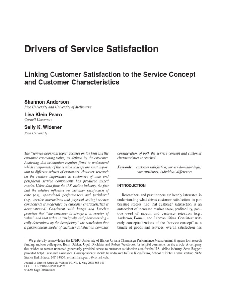 Customer Satisfaction in Airline Services | PDF | Customer Satisfaction ...