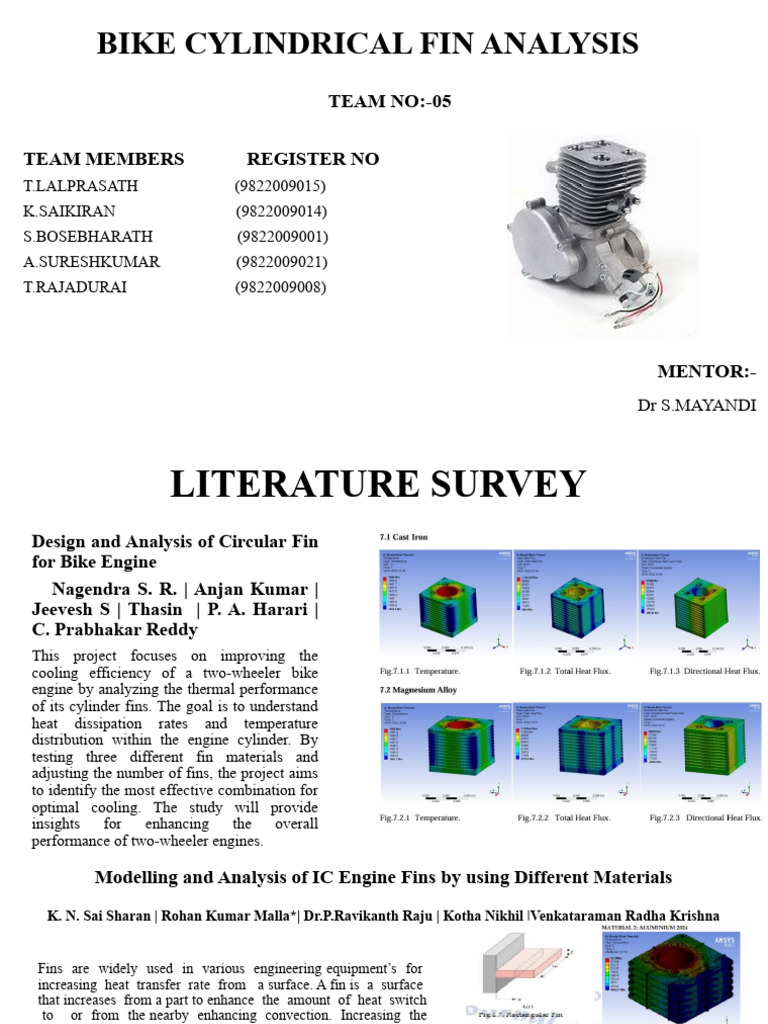 Bike Engine Fin Cooling Analysis | PDF | Heat Transfer | Heat