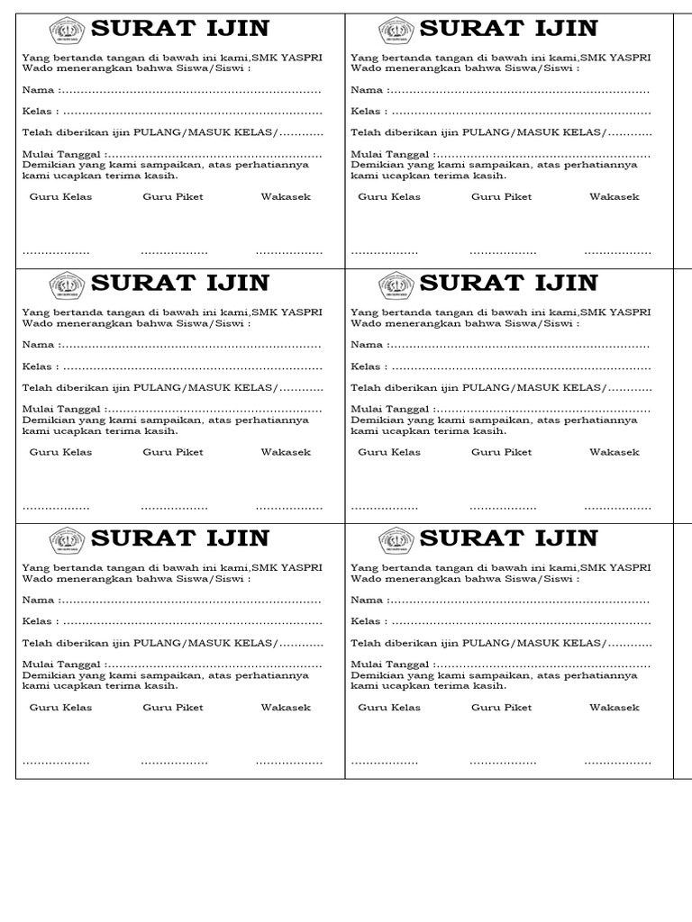 Surat Ijin | PDF | Karier & Perkembangan