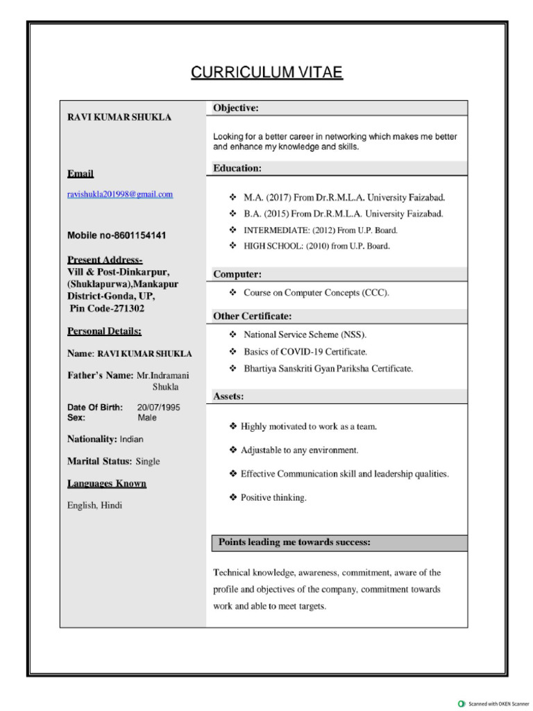 Ravi Shukla CV | PDF