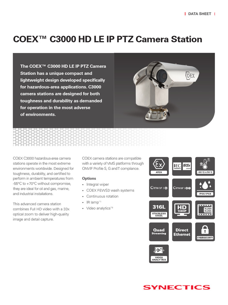 COEX™ C3000 HD LE IP PTZ Camera Station | PDF | Electricity | Equipment