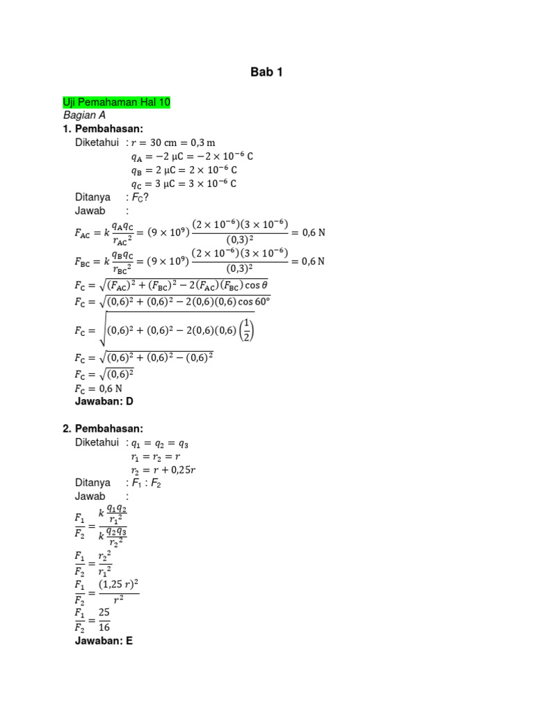 Kunci Jawaban Erlangga Fisika Sma Kelas 12 | PDF