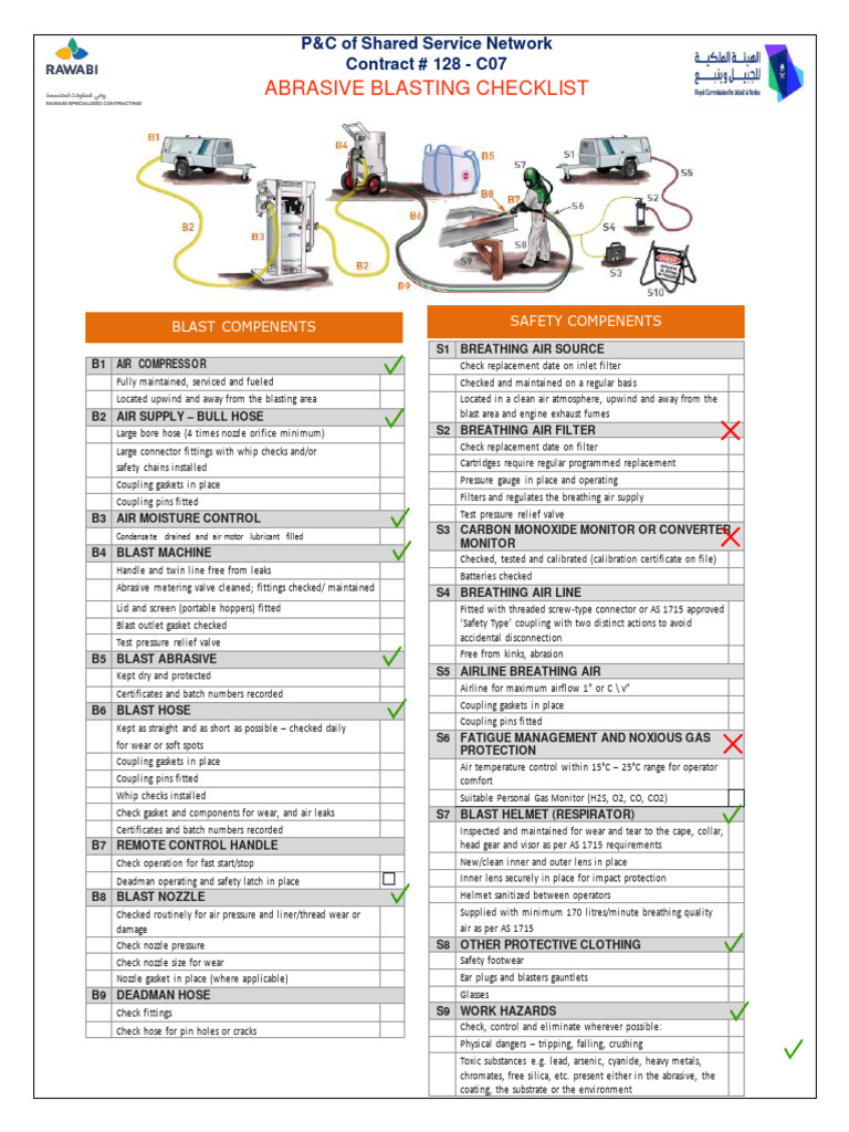 Daily-Component-Blasting-Checklist - 1 | PDF | Valve | Engines