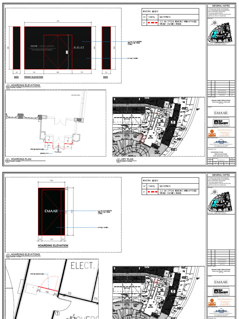 Emaar Lobby Renovation Hoarding Plans | PDF