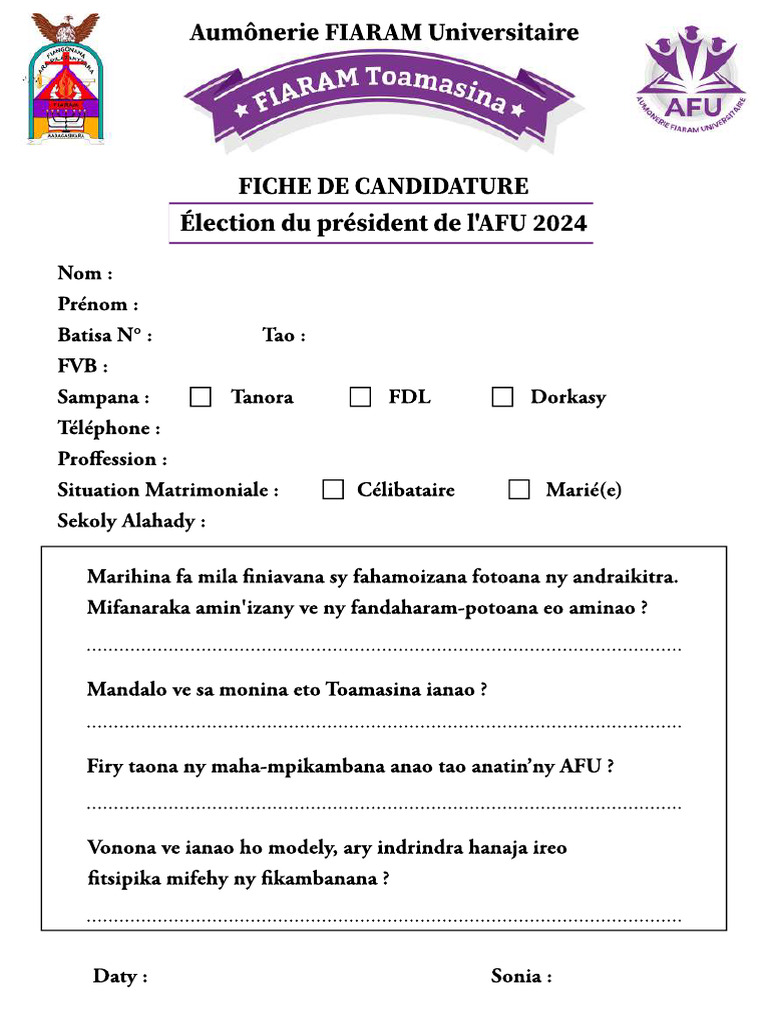 Candidatura Presidencia AFU 2024 | PDF