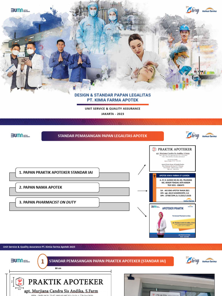 Standar Design & Pemasangan Papan Legalitas Kfa 2023 | PDF