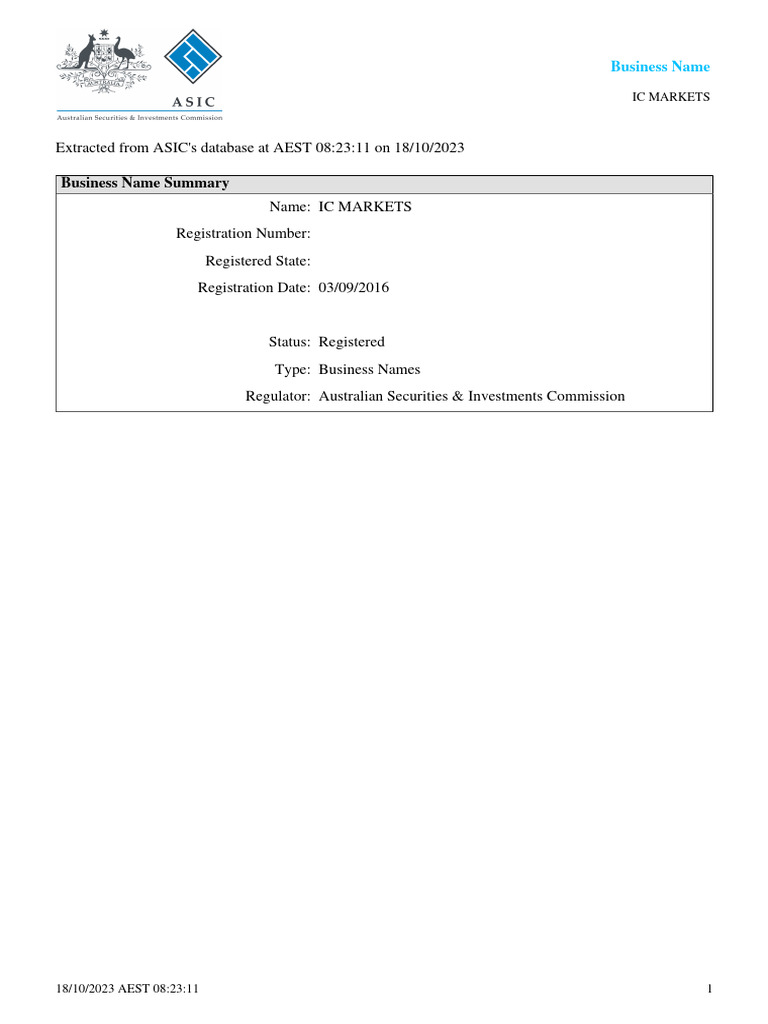 IC Markets Business Registration Info | PDF | Business