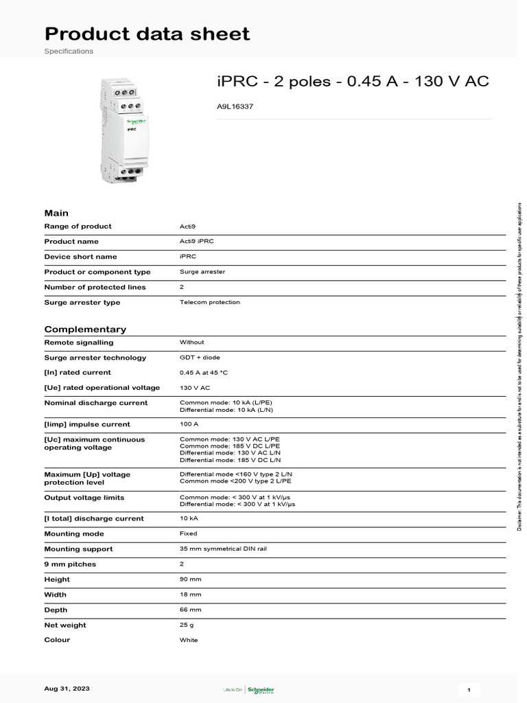 Acti9 iPRC - iPRI - iPRE - A9L16337 | PDF | Power Electronics ...