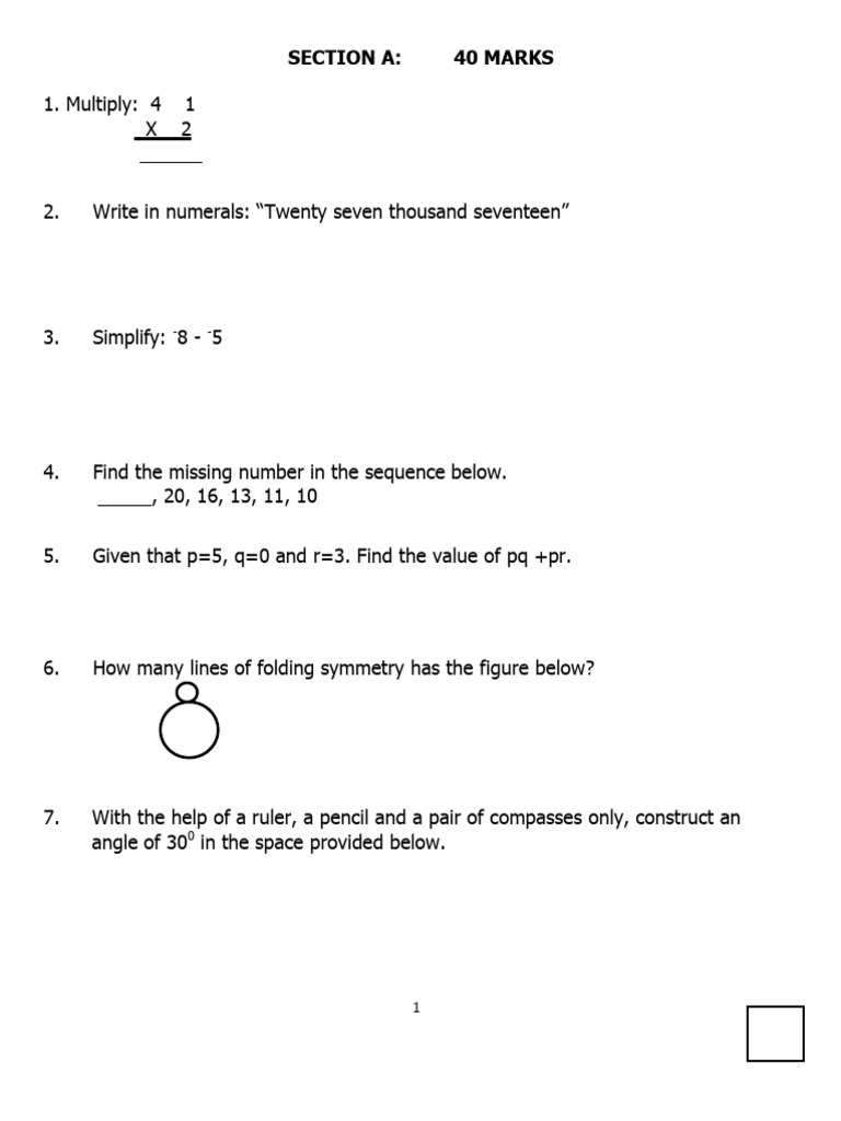 Math Problem Set for Students | PDF | Area