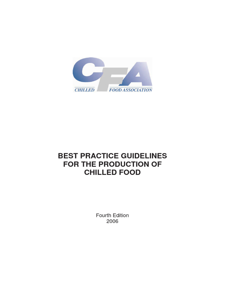 CFA Best Practice Guidelines For The Production of Chilled Food | PDF ...