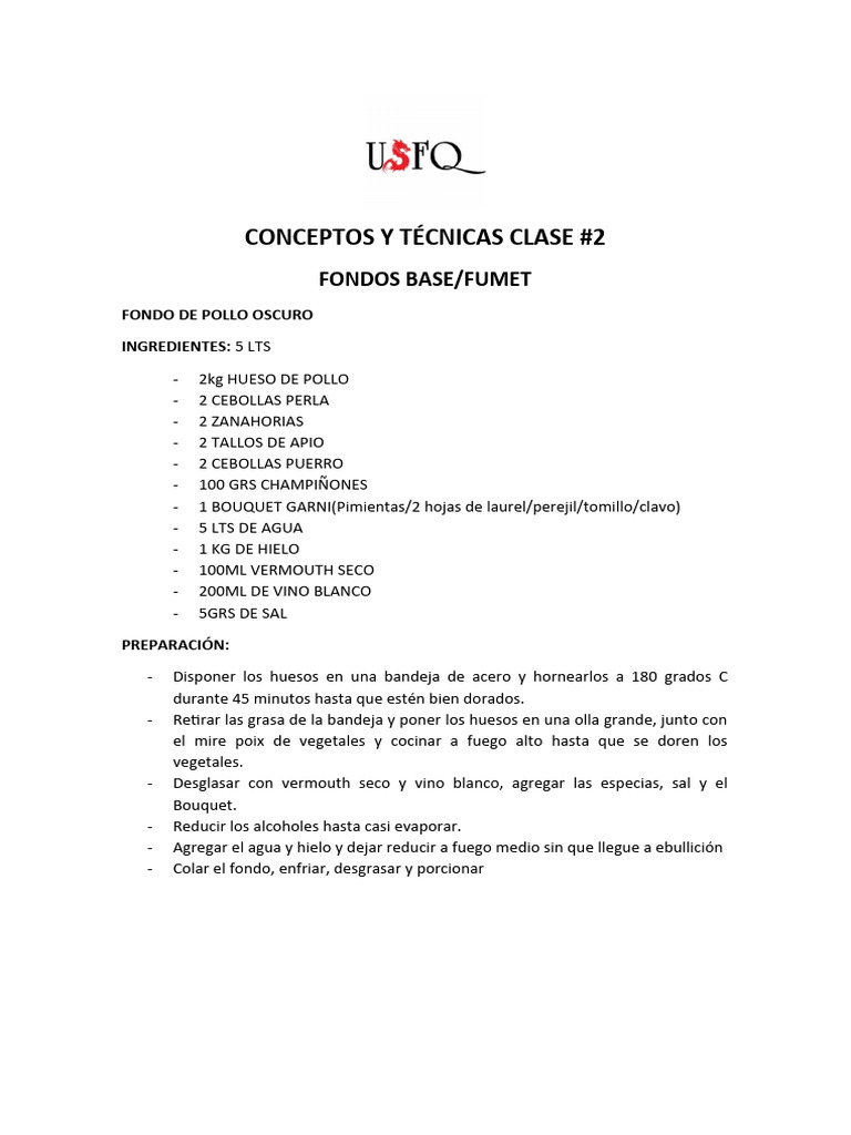 Clase #2 Fondos Base Fume | PDF | Cocinando | Cocina