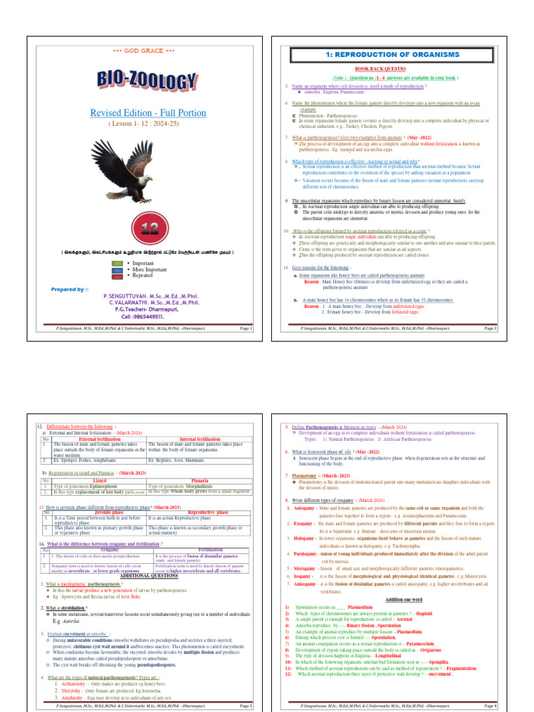 Revised Edition - Full Portion: Lesson 1-12: 2024-25) | PDF | Menstrual ...