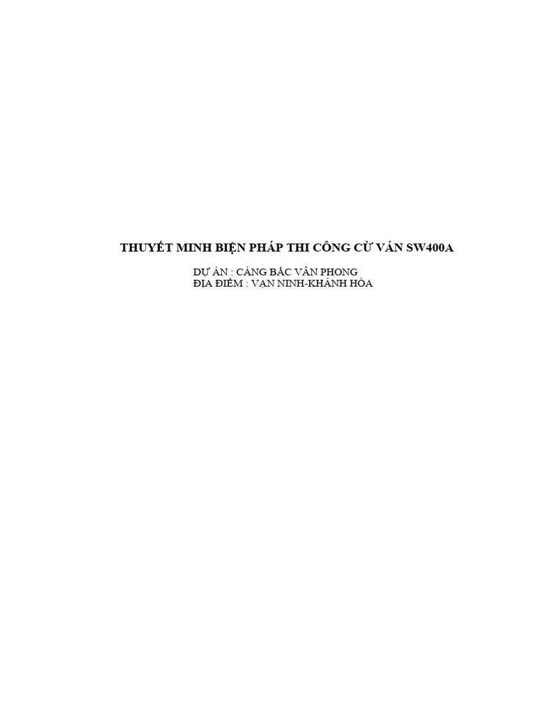 Biện Pháp Thi Công Cừ Sw600 25-09 01 | PDF