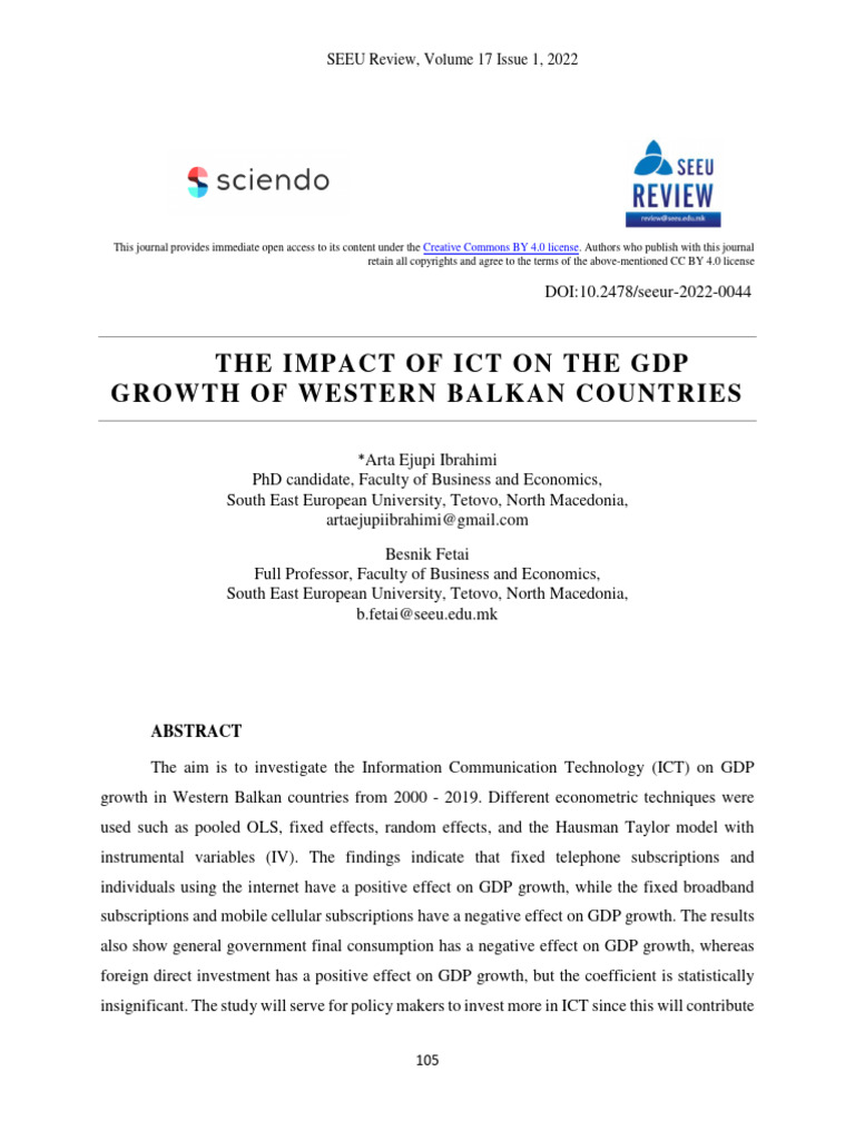 Balkan | PDF | Fixed Effects Model | Statistical Inference
