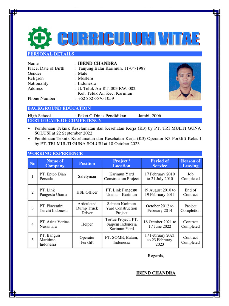 Curriculum Vitae Ibend Chandra Ok | PDF