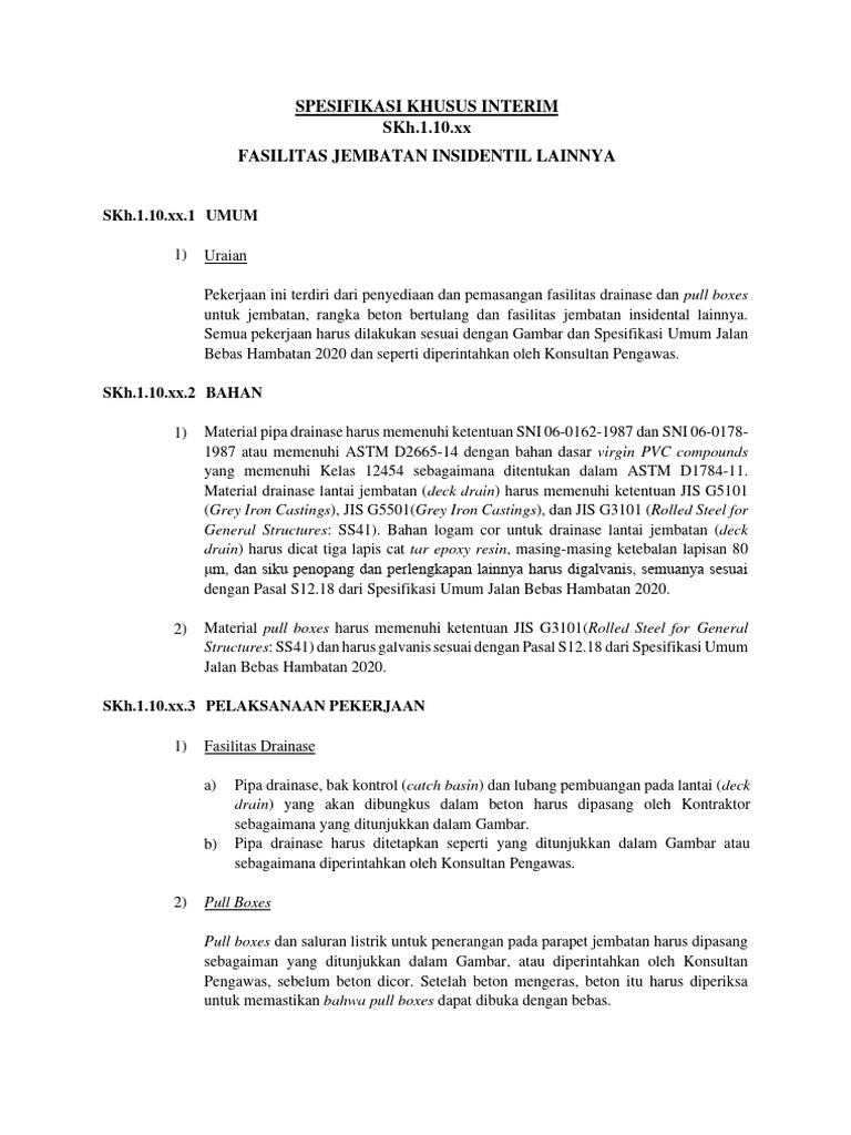 SKh.1.10.12 - Fasilitas Jembatan Insidentil Lainnya (Pipa Drainase) | PDF | Griya & Taman | Komputer