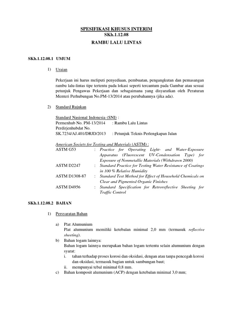 SKh.1.12.08 - Rambu Jalan | PDF