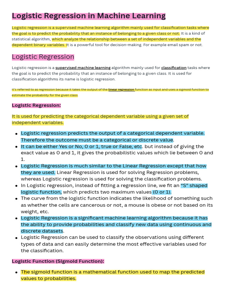 Logistic Regression | PDF | Logistic Regression | Regression Analysis Logistic Regression | PDF | Logistic Regression | Regression Analysis