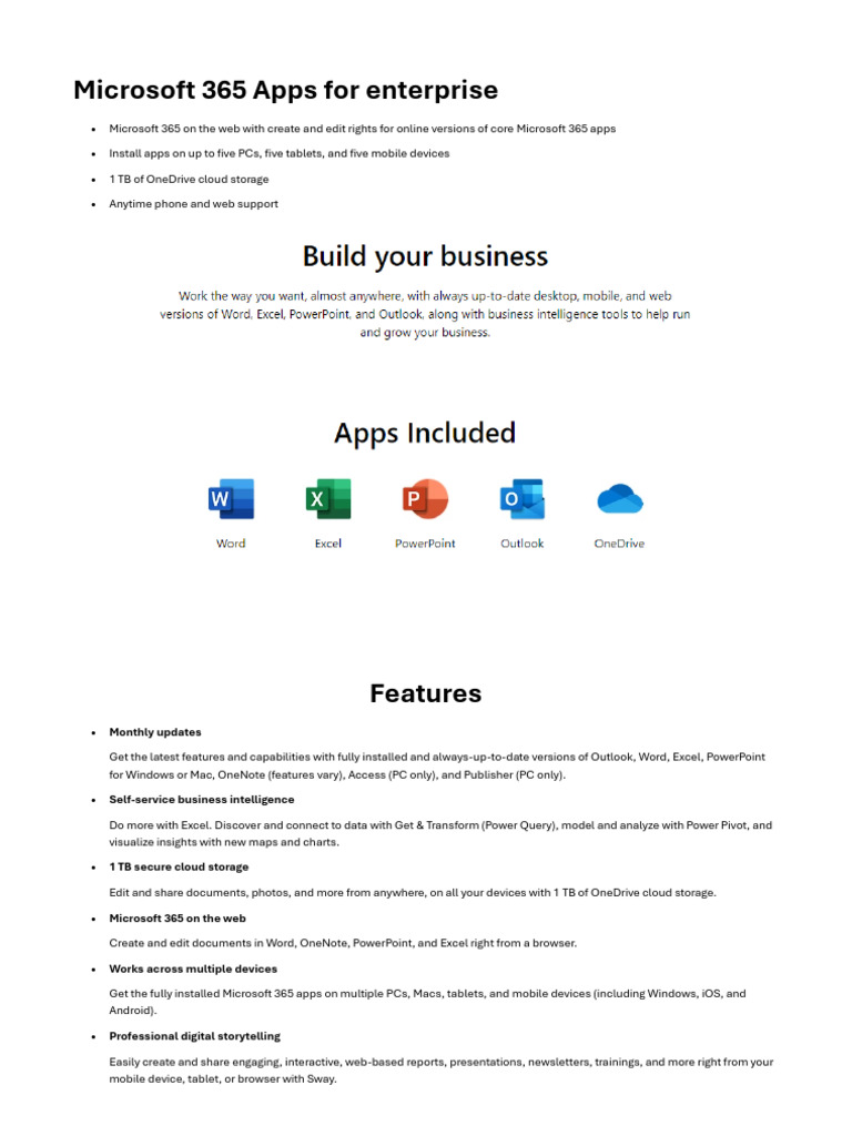 Microsoft 365 Apps For Enterprise | PDF | Ios | Mac Os