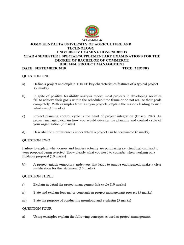 HBC 2404 Project Management | PDF | Project Management