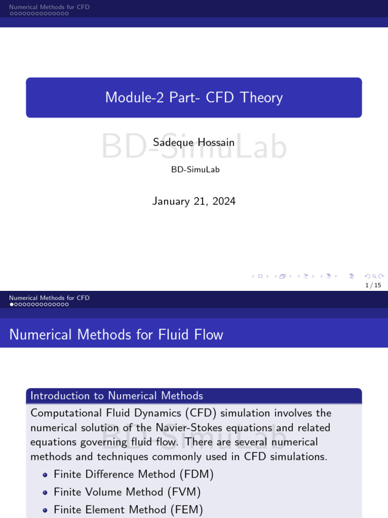 Module 2 Numerical Methods | PDF | Computational Fluid Dynamics | Numerical Analysis