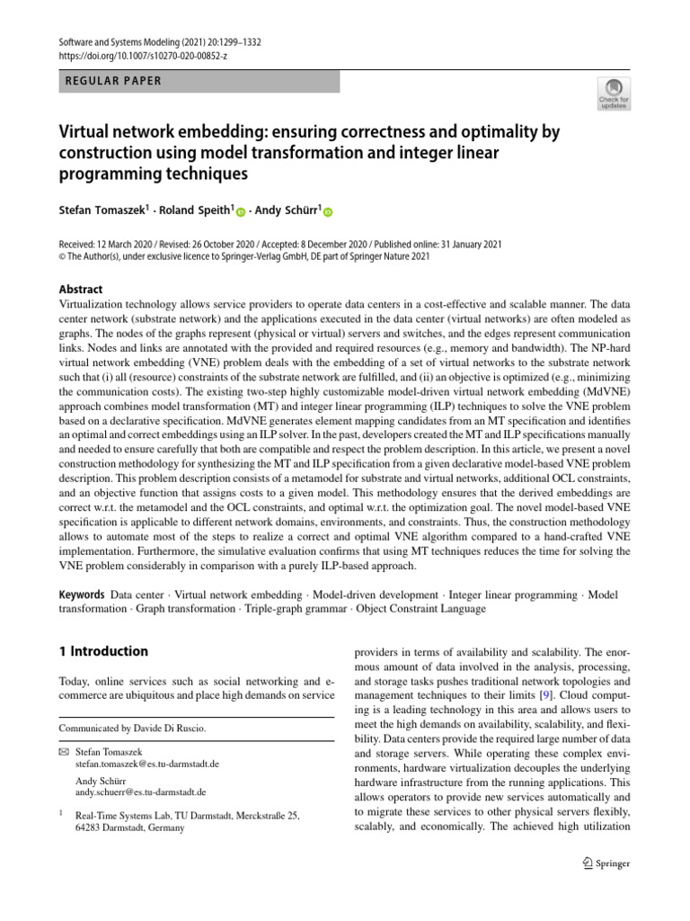 Virtual Network Embedding: Ensuring Correctness and Optimality by Construction Using Model ...