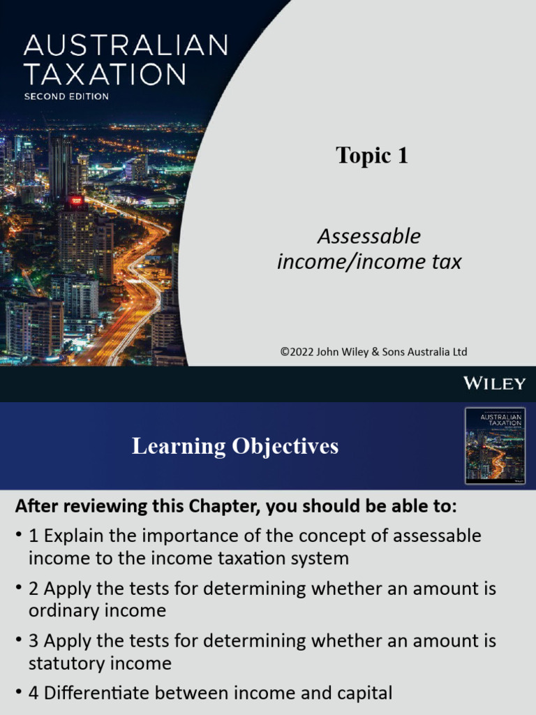 Topic 1 Assessable Income - Chtp3 | PDF | Income | Taxes
