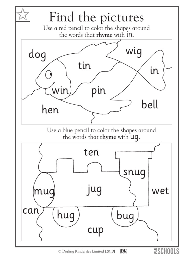 Rhyming Words Coloring Activity | PDF