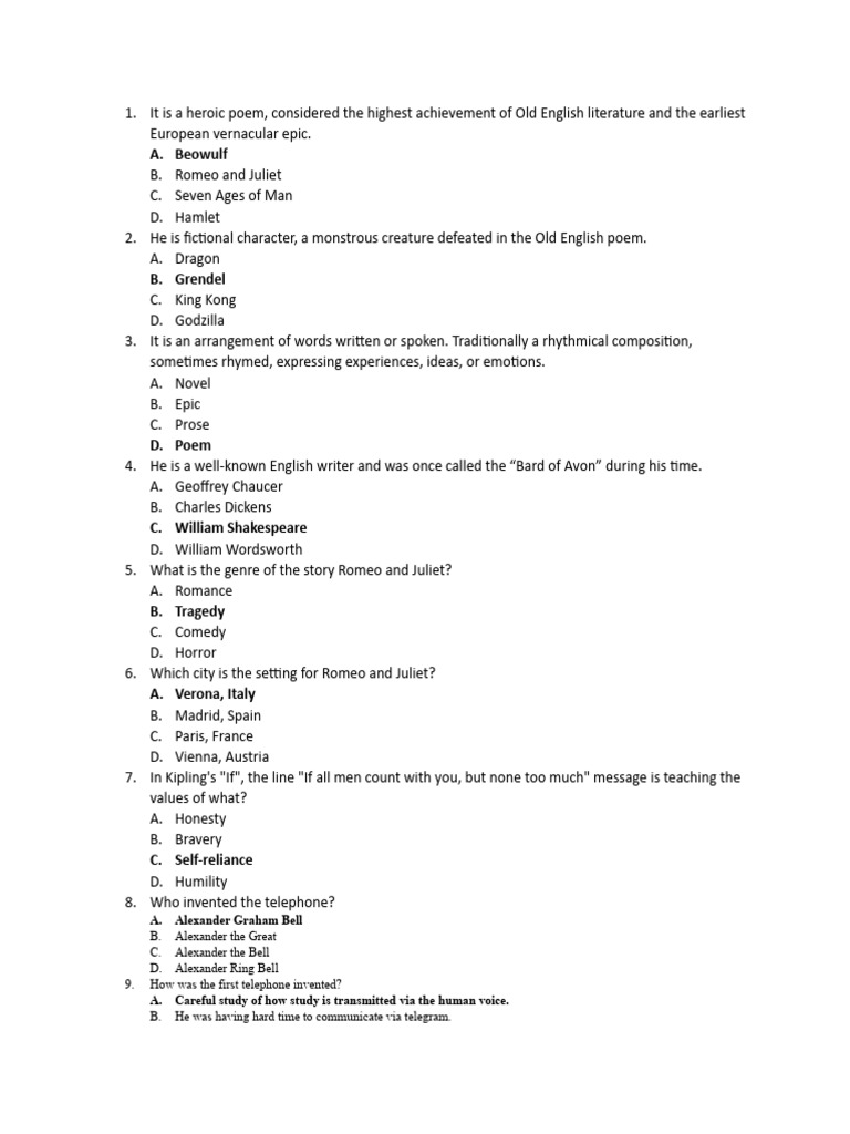 Eng9 Diagnostic 2024 2025 | PDF | Poetry | Romeo And Juliet