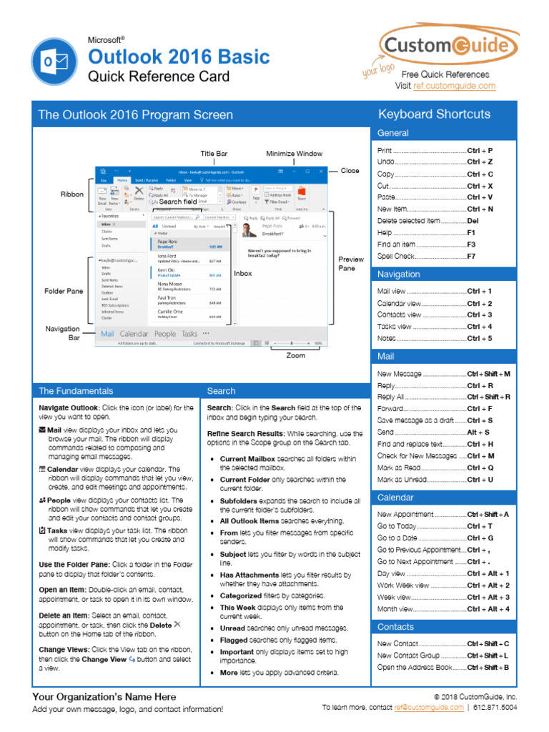 Outlook 2016 Guide | PDF | Microsoft Outlook | Microsoft Office