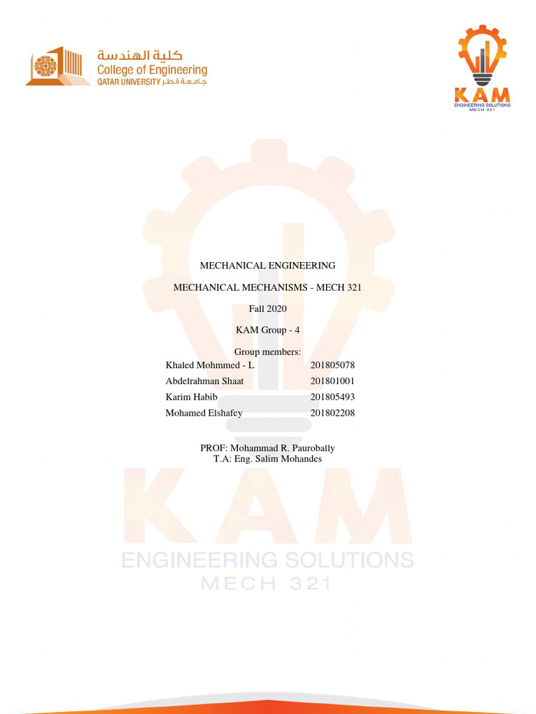 KAM Group 4 - Final Report | PDF | Force | Engineering Design Process