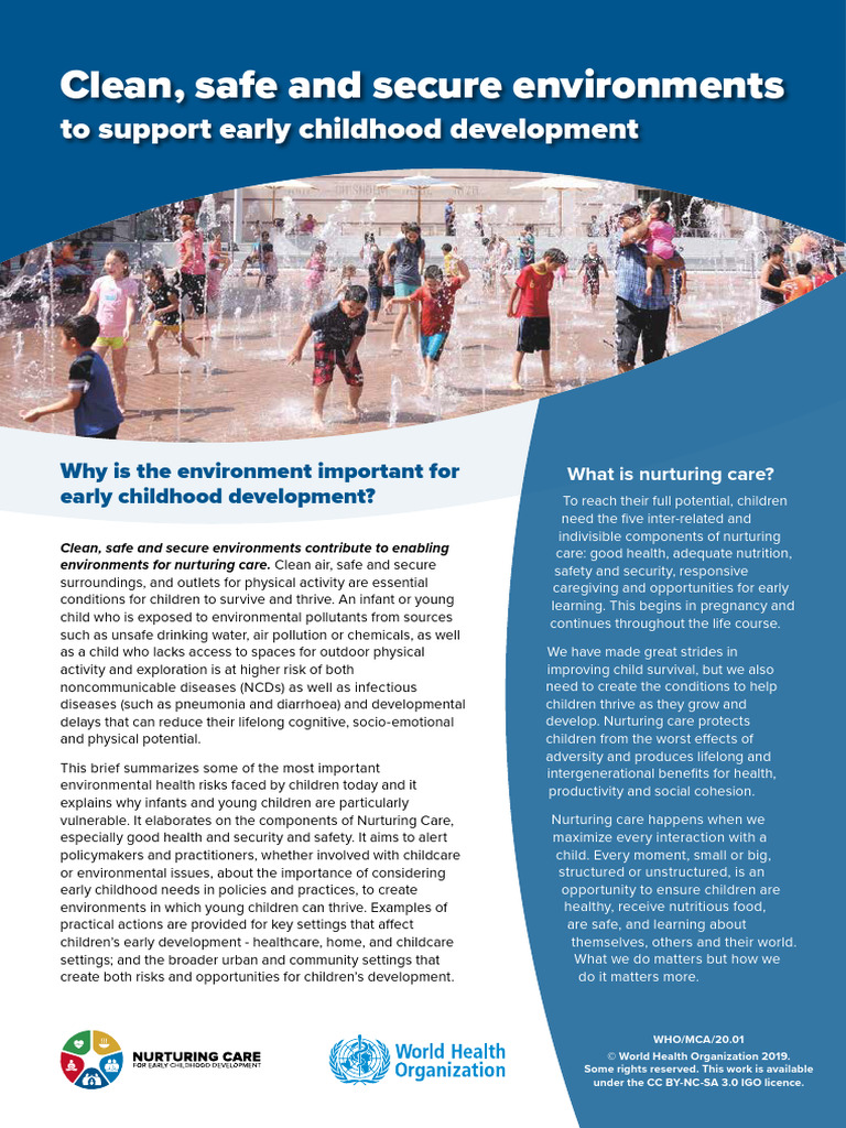 Clean, Safe and Secure Environments Tosupport Early Childhood ...