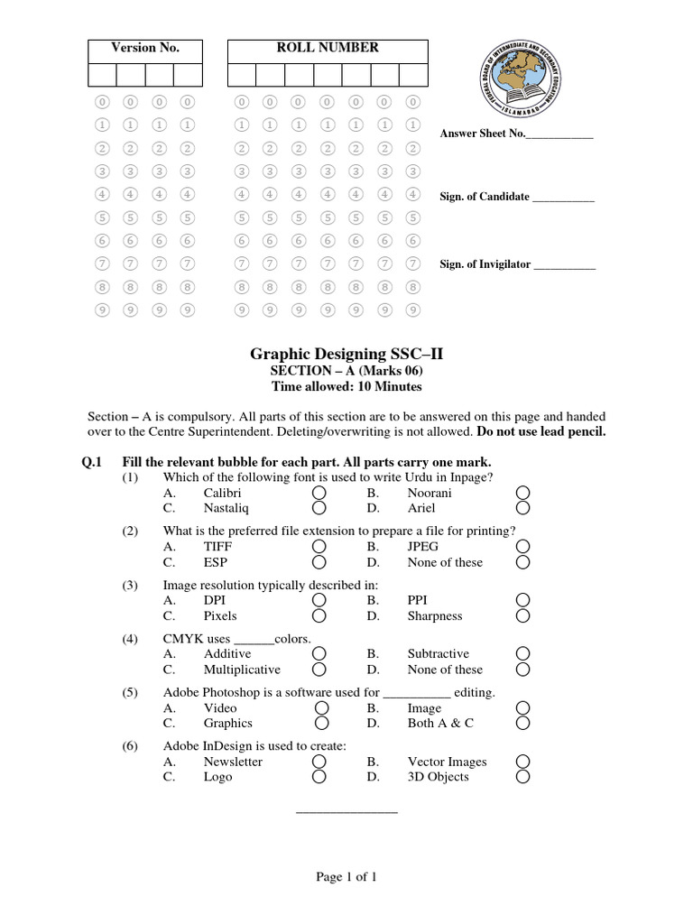 Graphic Designing-I0 Paper | PDF | Adobe Illustrator | Communication Design