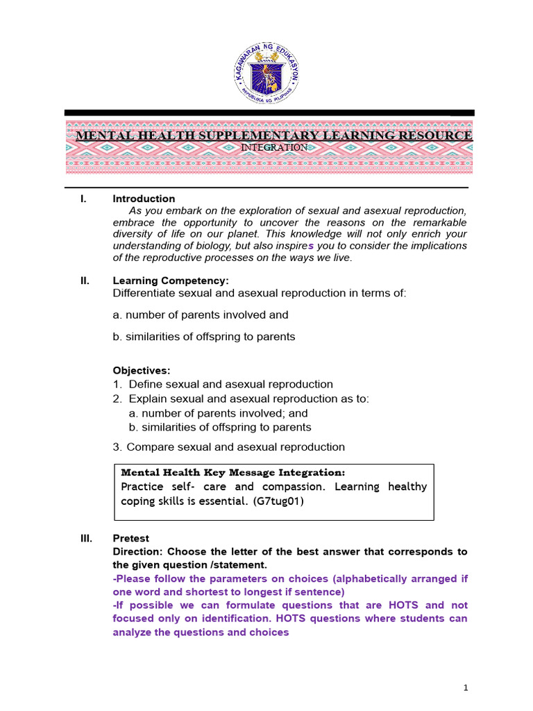 Science 7 q2-Aldaya&Contada | PDF | Reproduction | Sexual Reproduction